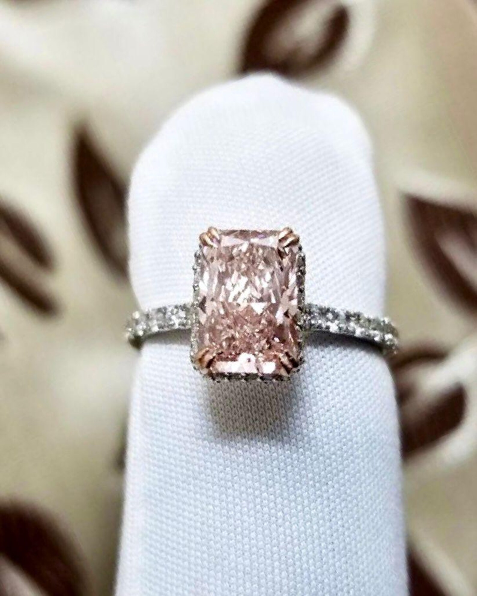 The Azalea | Pink Diamond Engagement Ring 2ct Lab Grown Radiant Double ...