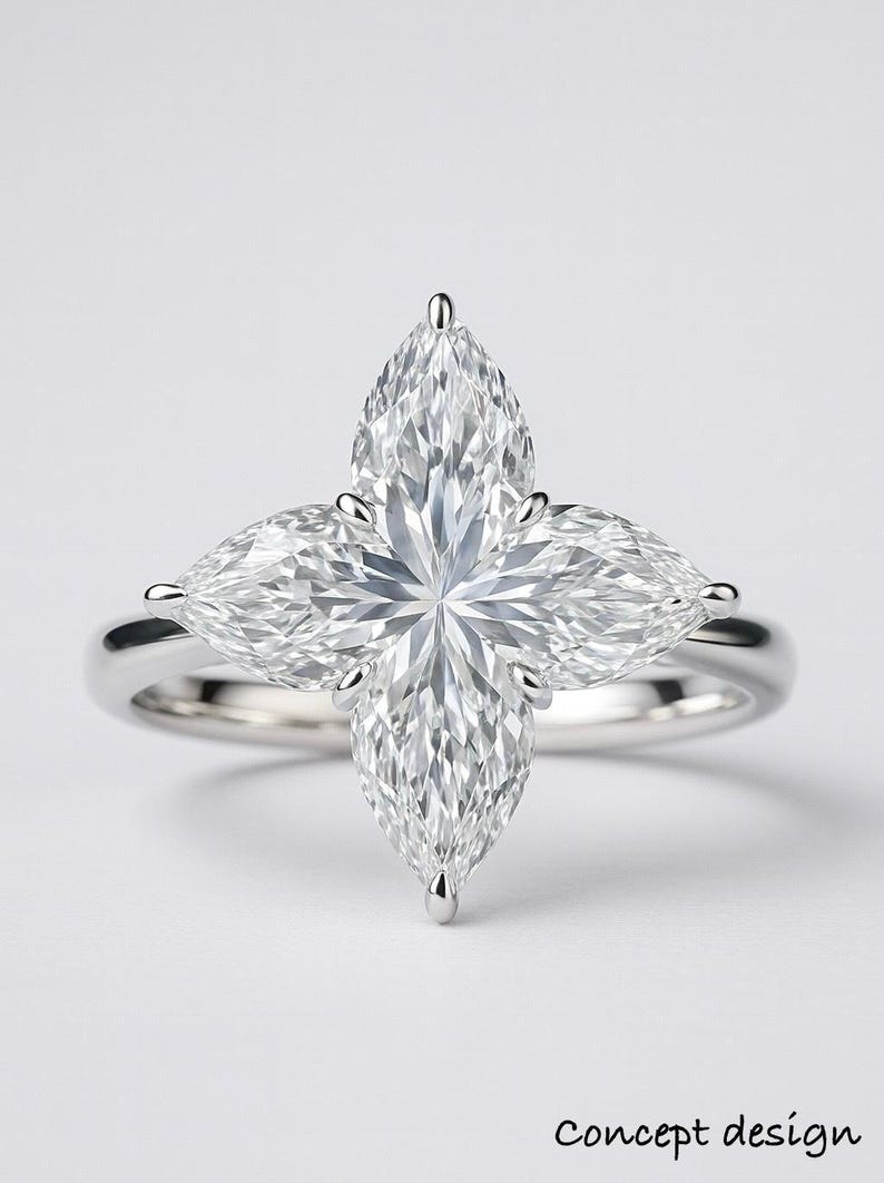Lily Cut Flower Lab Grown Diamond Loose Stone Floral Shape IGI ...