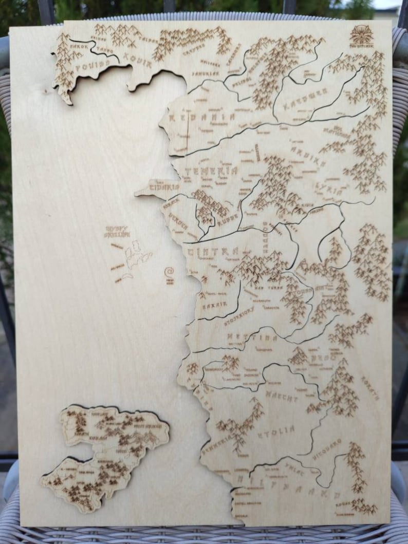 The Witcher Continent Map 28x38cm - Etsy