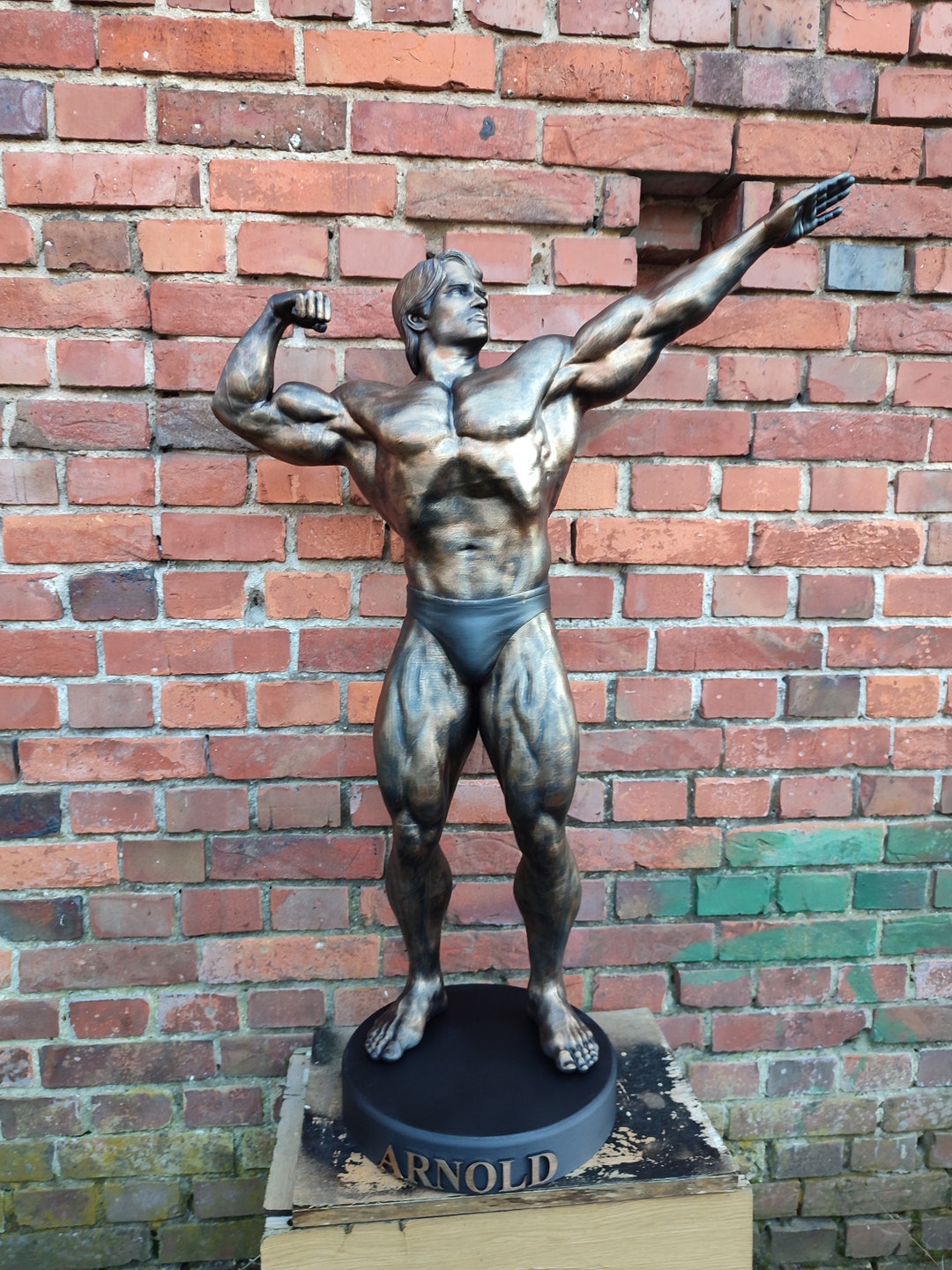 Arnold Schwarzenegger - ,,classic Pose" Statue With Stand - 100cm Height (bronze Photoshoot) - Etsy