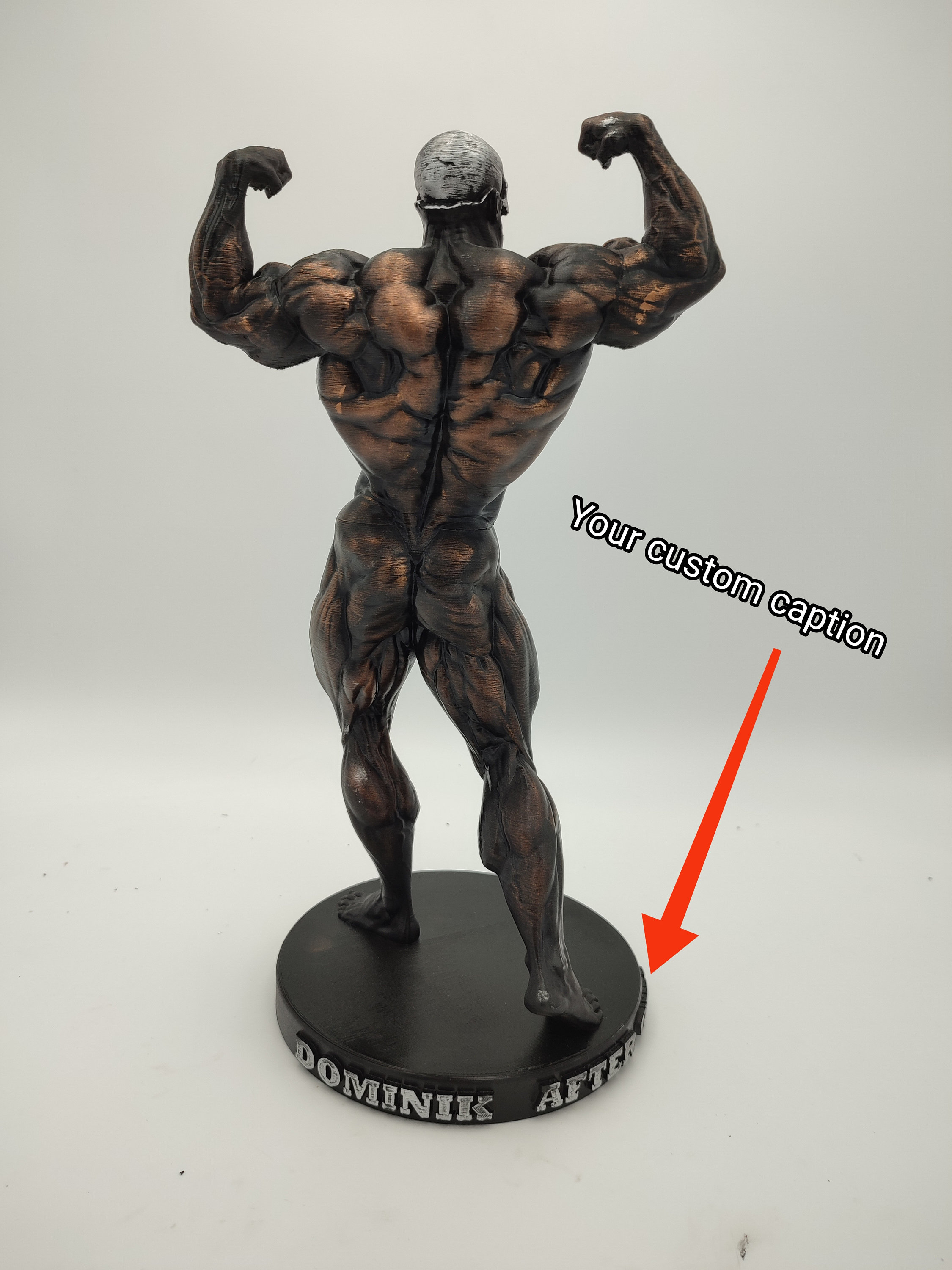 Bodybuilding Statue With Custom Caption 36/55cm Figurine of - Etsy