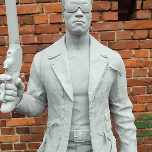 Terminator T-800 Statue - 112cm Figure With Stand & Shotgun (arnold ...