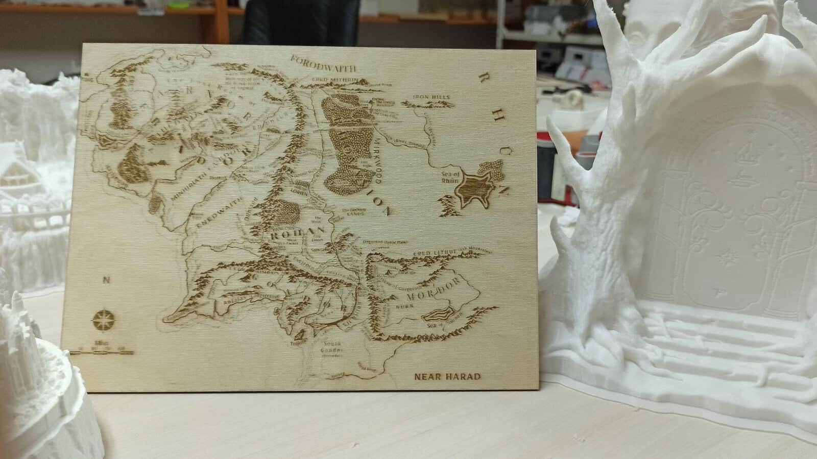Lotr Middle-earth Wooden Map Lord of the Rings Laser - Etsy