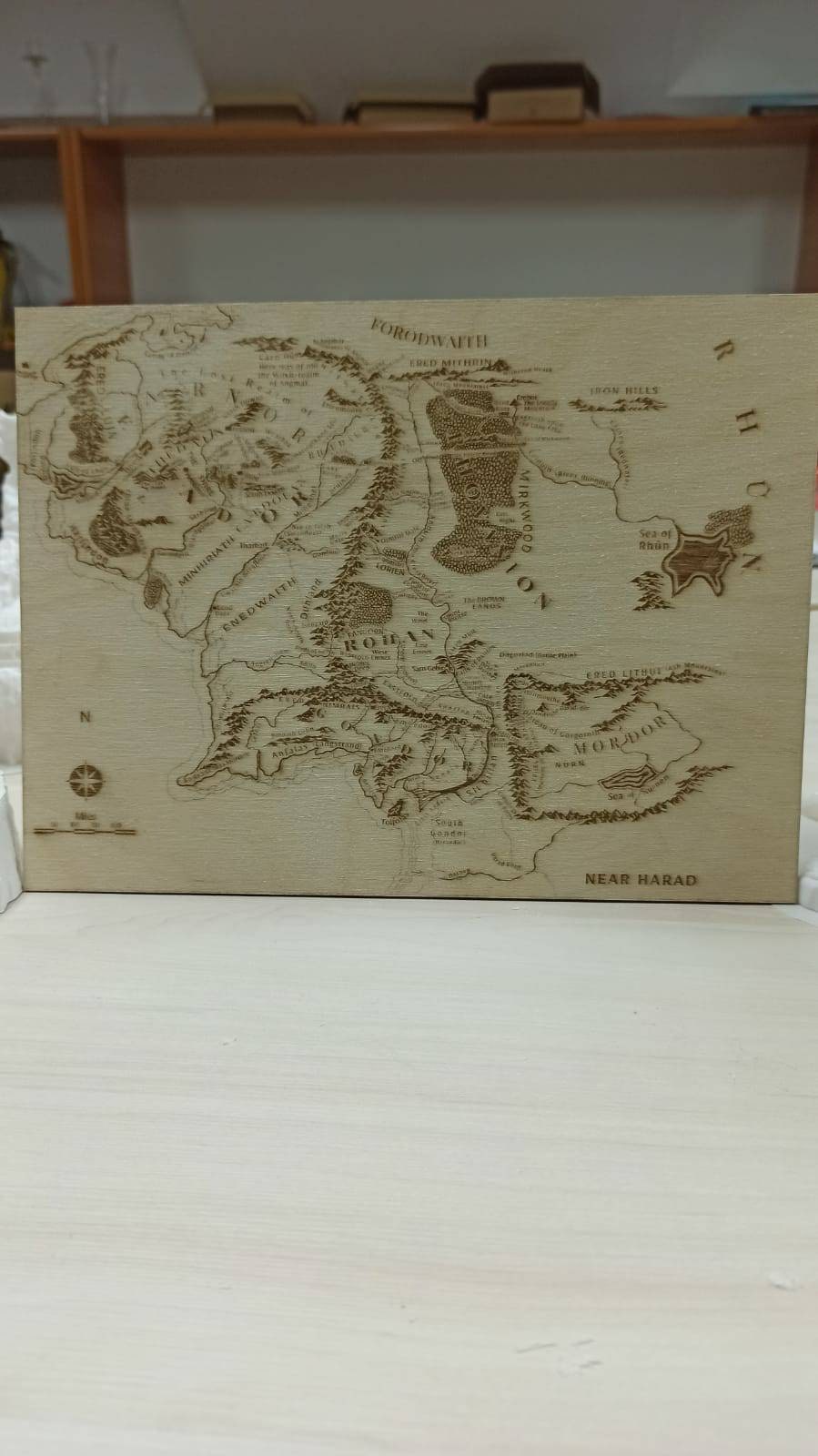 Lotr Middle-earth Wooden Map Lord of the Rings Laser - Etsy
