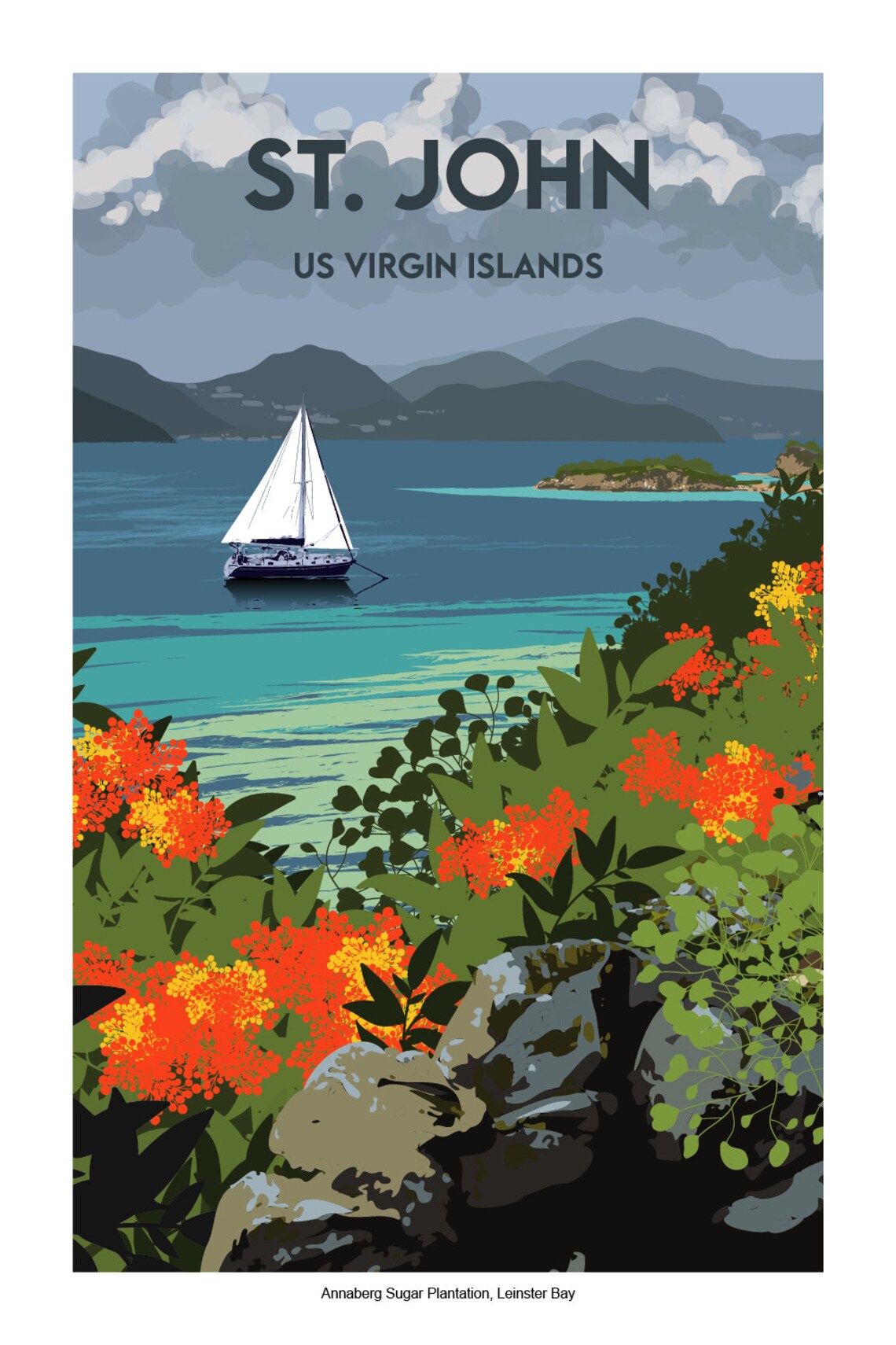 My St John USVI Travel Poster, St John USVI Print, St John USVI Wall ...