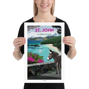My St John USVI Trunk Bay Travel Poster, St John USVI Print, St John ...