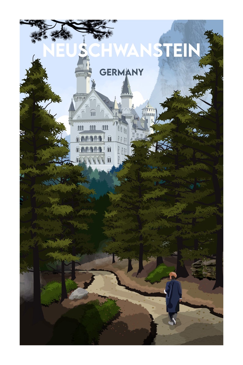 My Neuschwanstein Germany Travel Poster, Neuschwanstein Germany Print ...