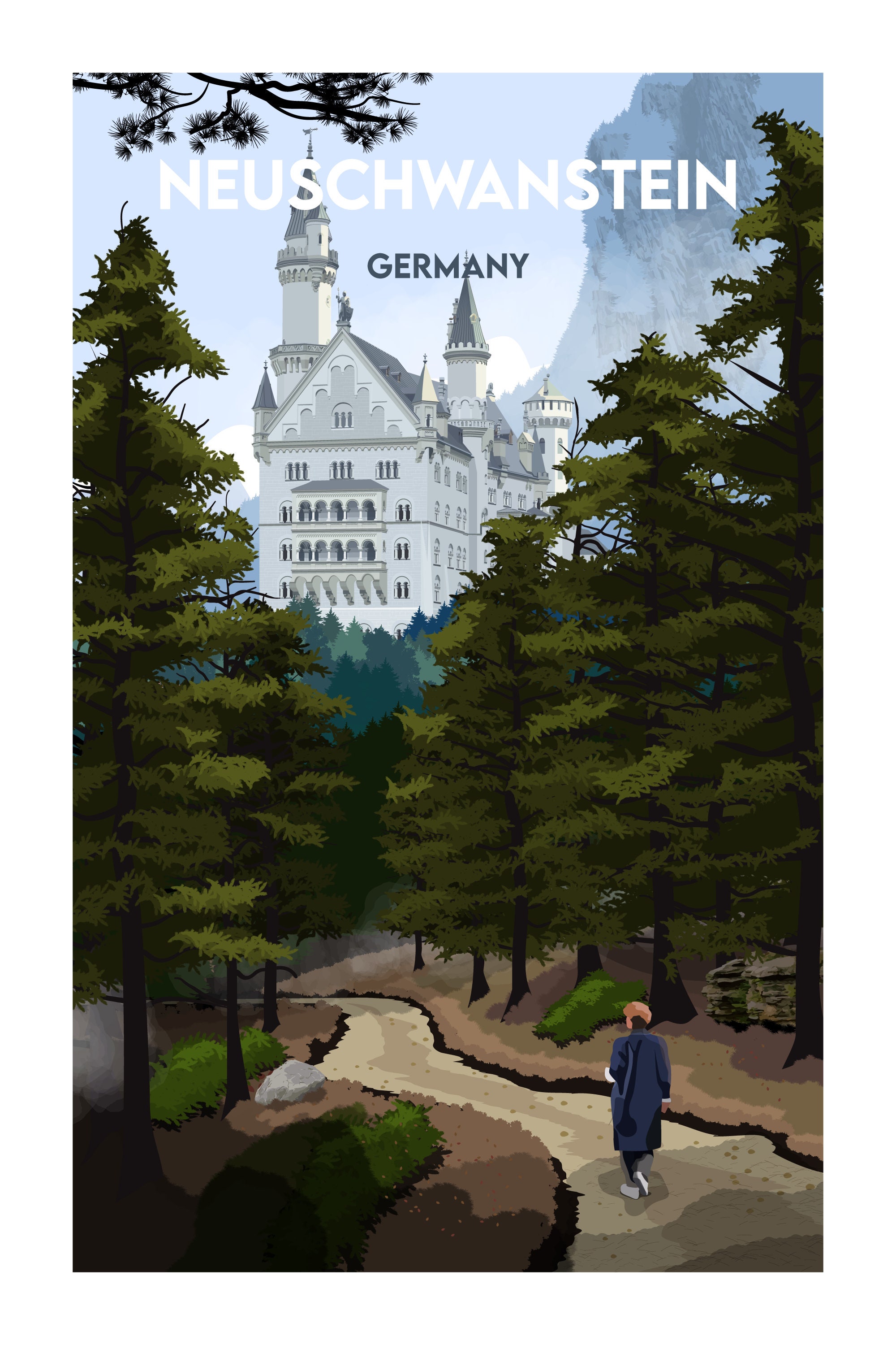 My Neuschwanstein Germany Travel Poster, Neuschwanstein Germany Print ...