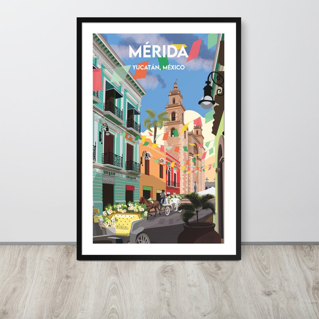 My Merida Mexico Travel Poster, Merida Mexico Print, Merida Mexico Wall ...