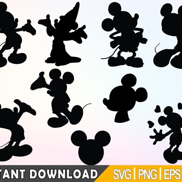 Mickey Silhouette - Etsy