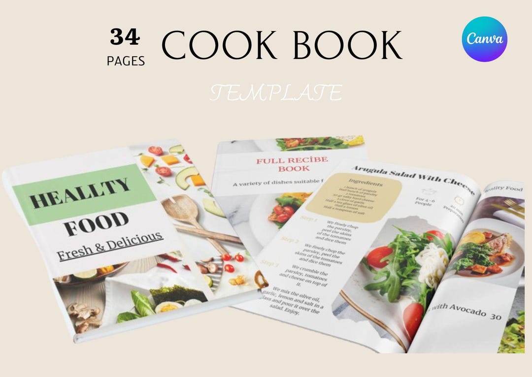 Cook Book Template,recipe Book Template ,canva Template,recipe Template ...