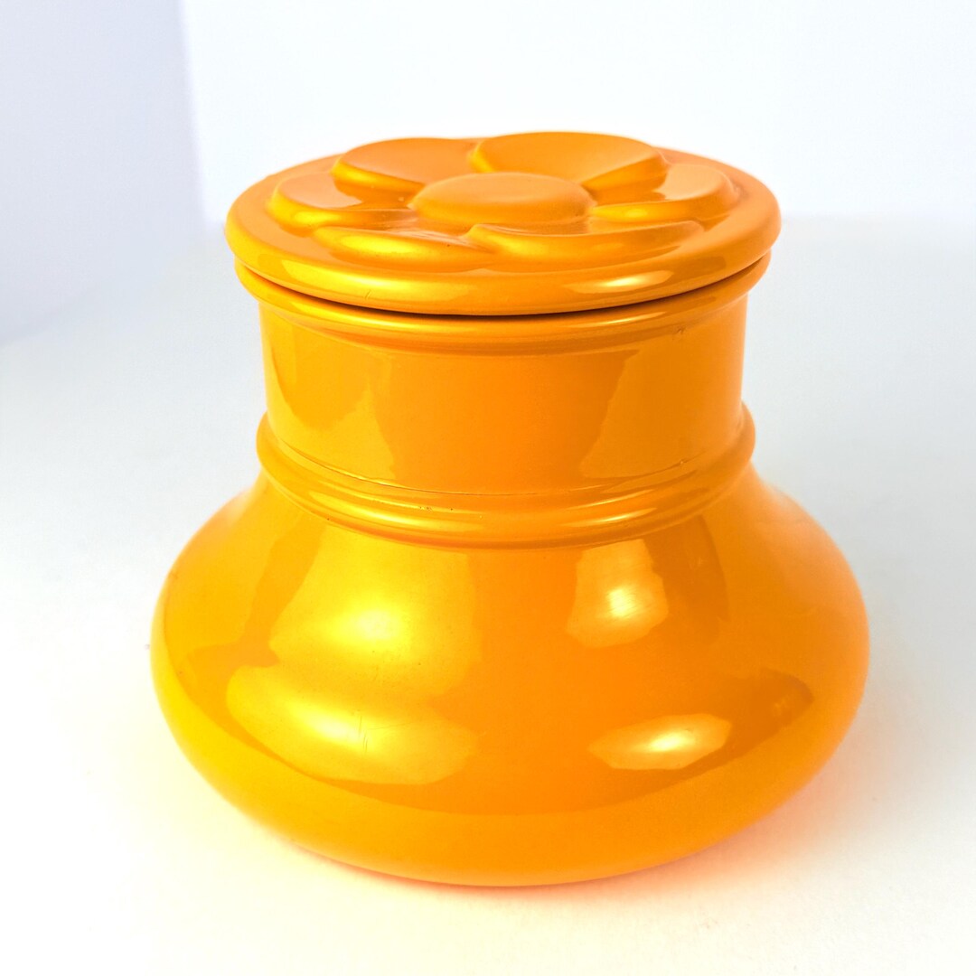 Vintage Verrerie Du Gier France Sunflower Daisyyellow/orange Glass Pop ...