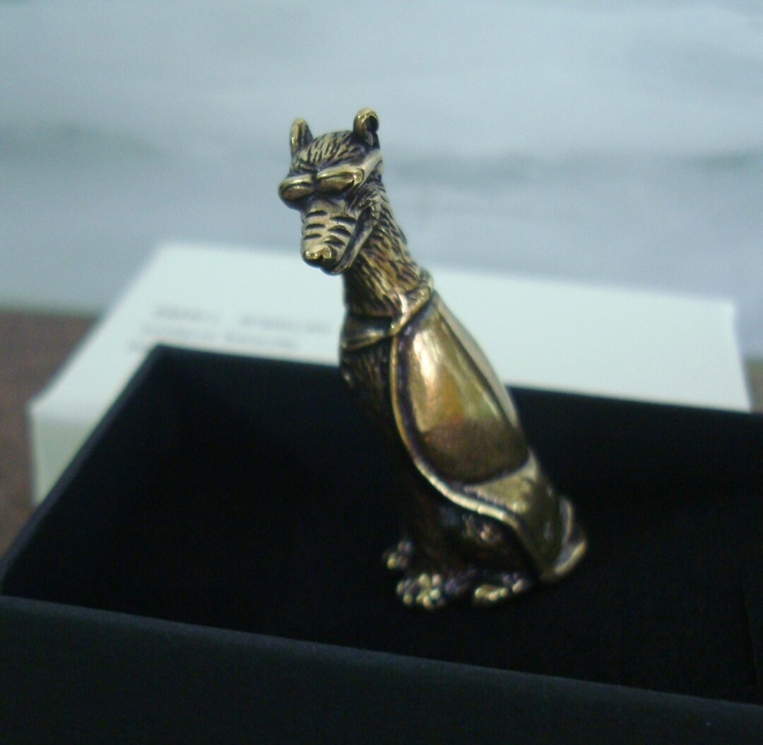 Retro Solid Brass Small Dog Statue Lovely Animal Figurine Home Ornament ...