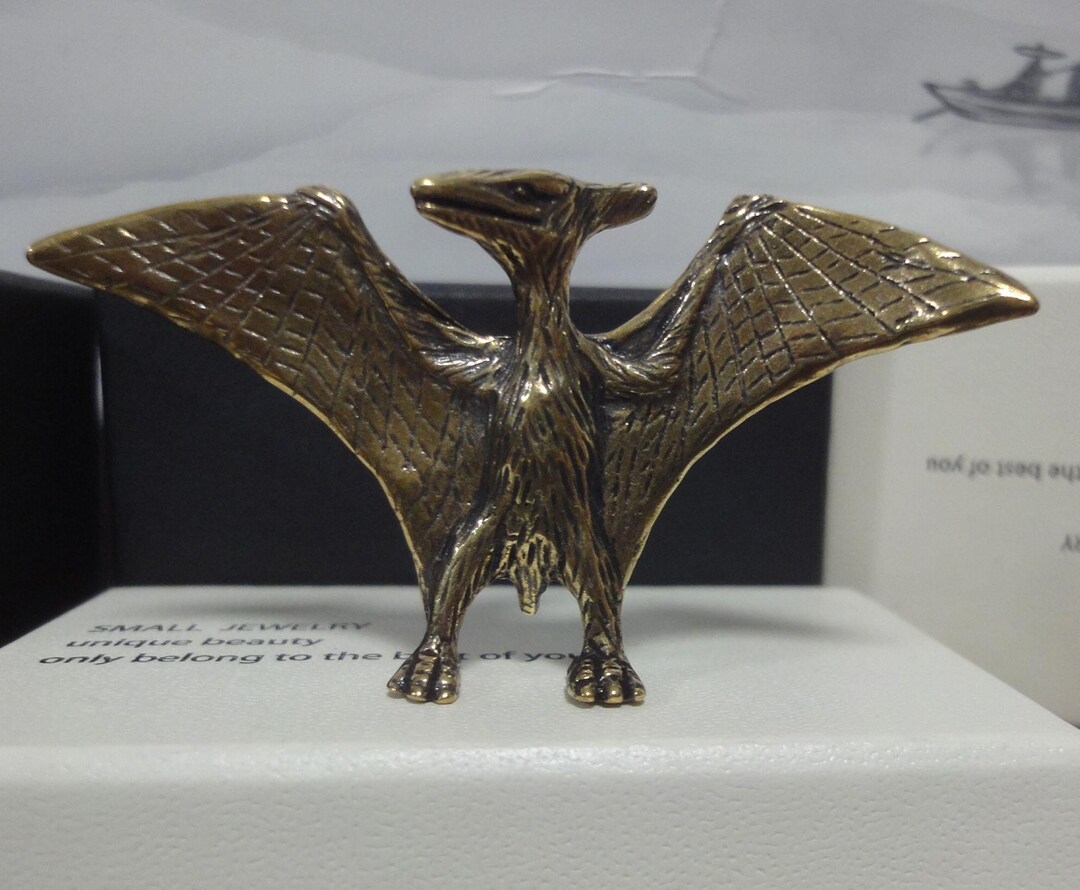 Retro Solid Brass Pterosaur Figurine Statue Ancient Animal Sculpture ...