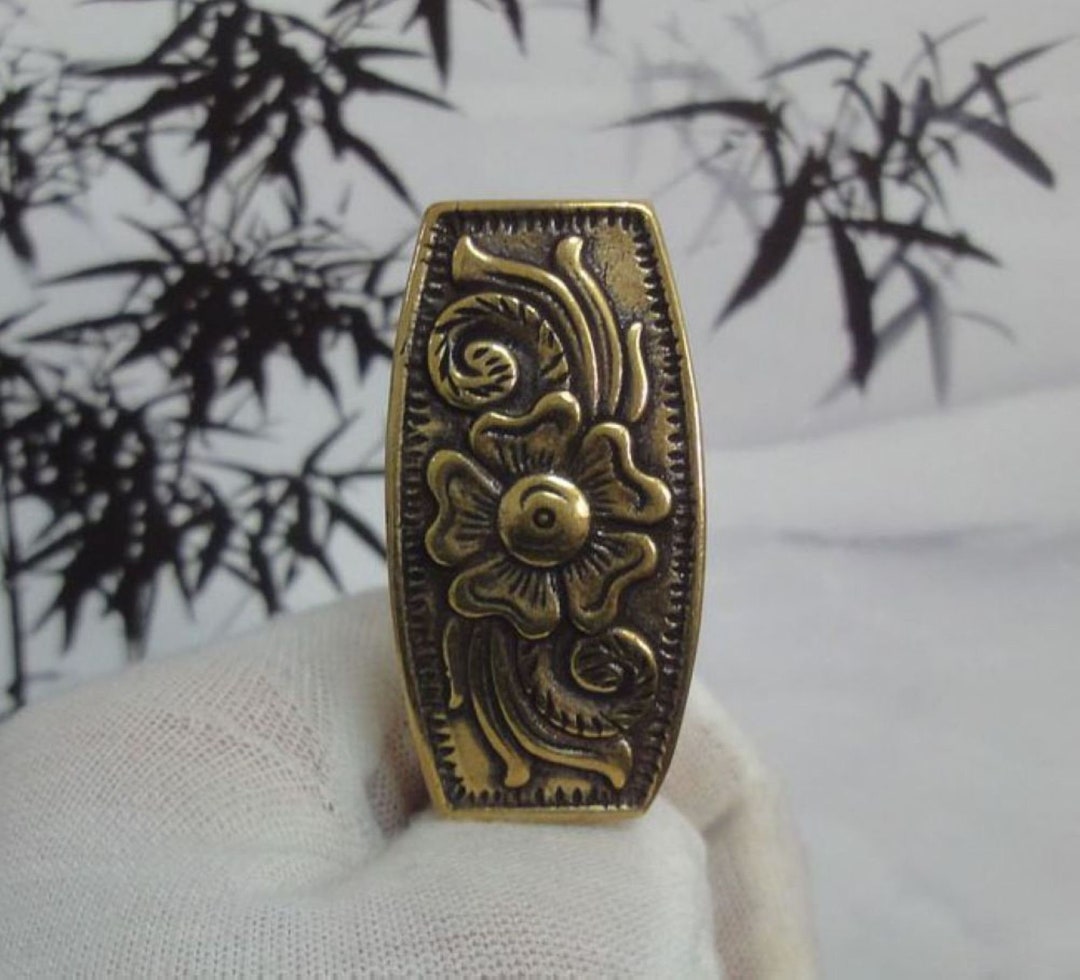 Vintage Pure Brass Belt Loop Belt Buckle With Flowers Carvings - Etsy