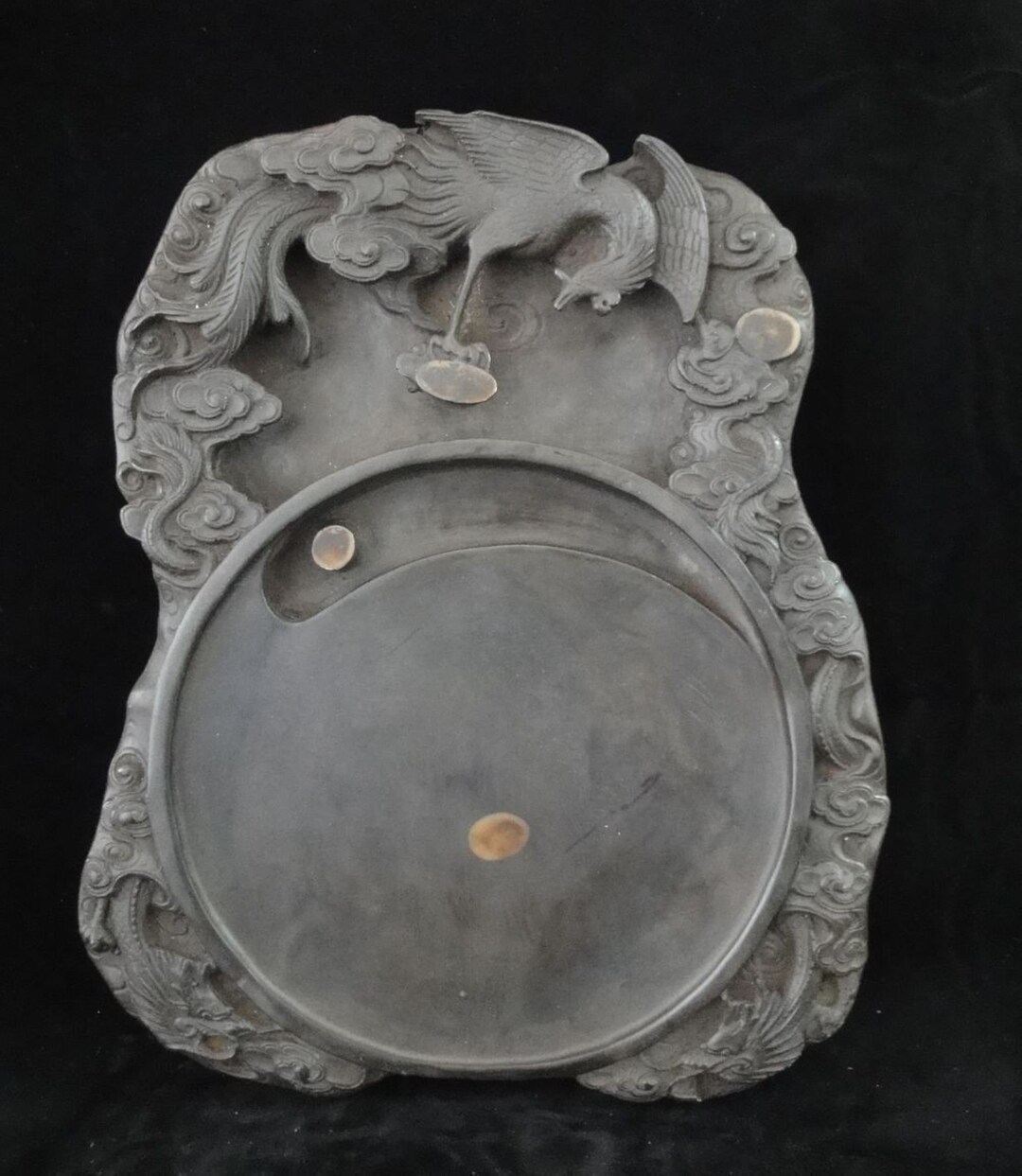 Very Large Chinese Old Hand Carving Phoenix Calligraphy Ink Stone and ...