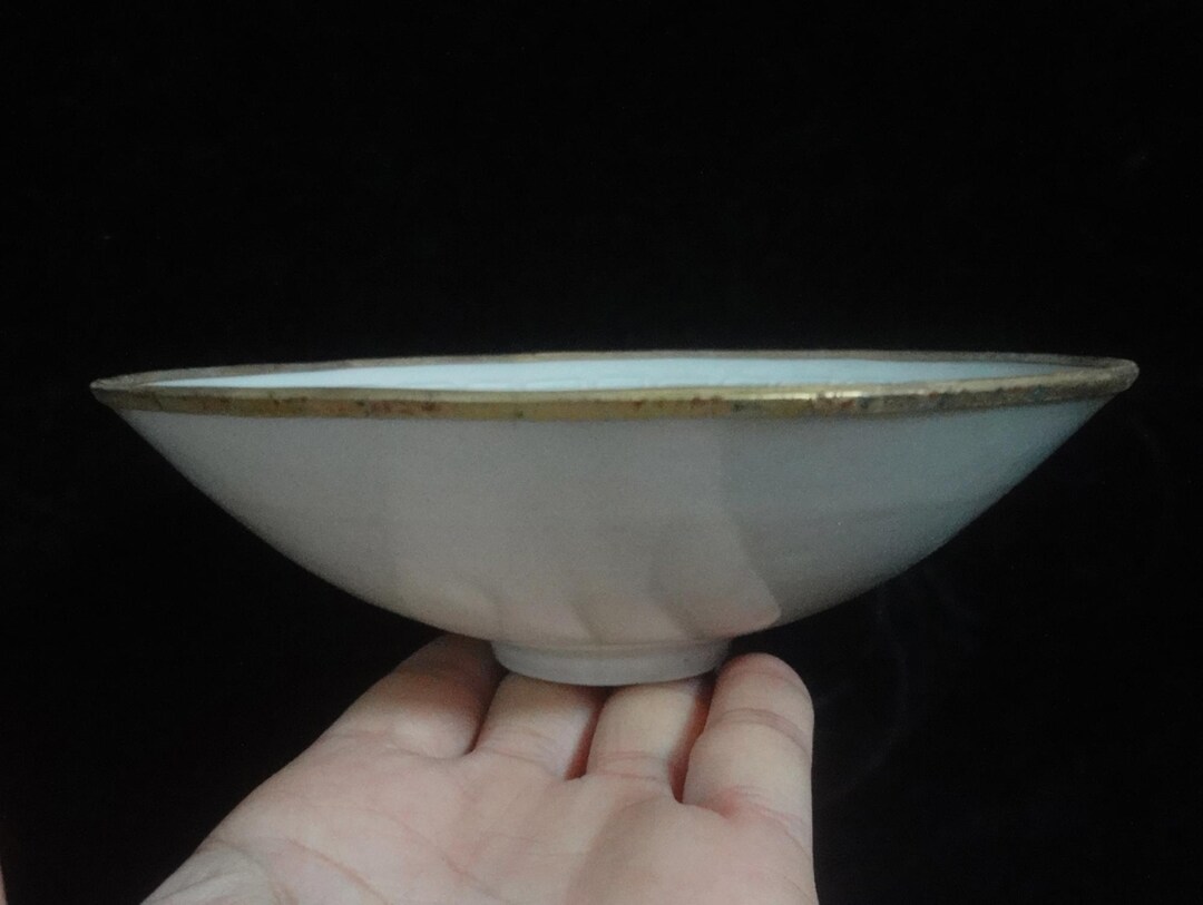 Rare Old Chinese "ding" Kiln Hand Carving Animal White Porcelain Bowl ...