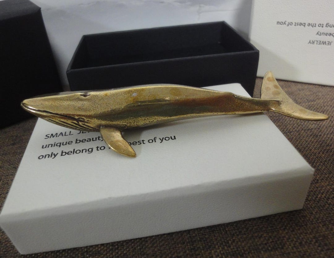 Retro Solid Brass Blue Whale Statue Animal Sculpture Figurine Home ...