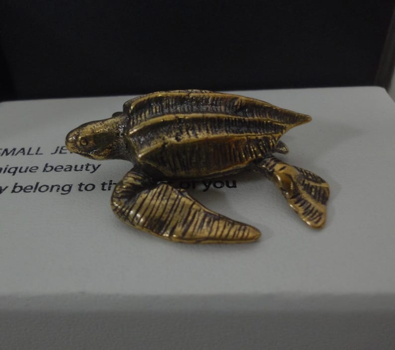 Vintage Solid Brass Sea Turtle Statue Ancient Animal Figurine Home ...