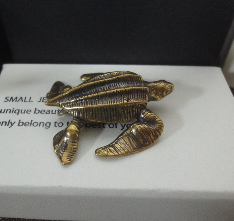 Vintage Solid Brass Sea Turtle Statue Ancient Animal Figurine Home ...