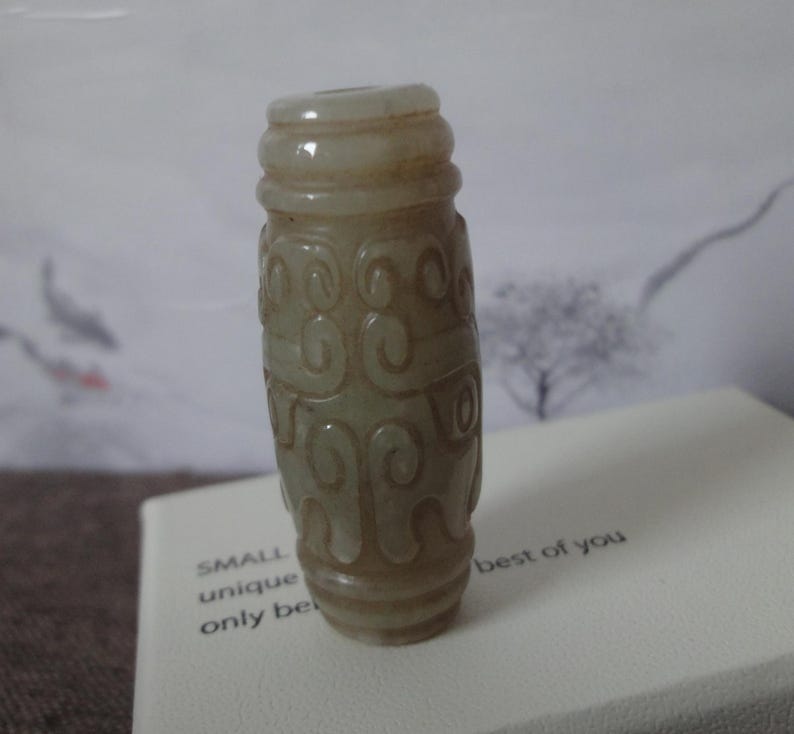 Rare Old Chinese Hand Carving "tianzhu" Shape Natural Jade Pendant With ...