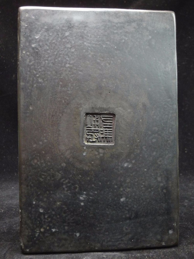 Fine Old Chinese Hand Carving Dragon Rectangle Ink Stone With Ink Stick ...