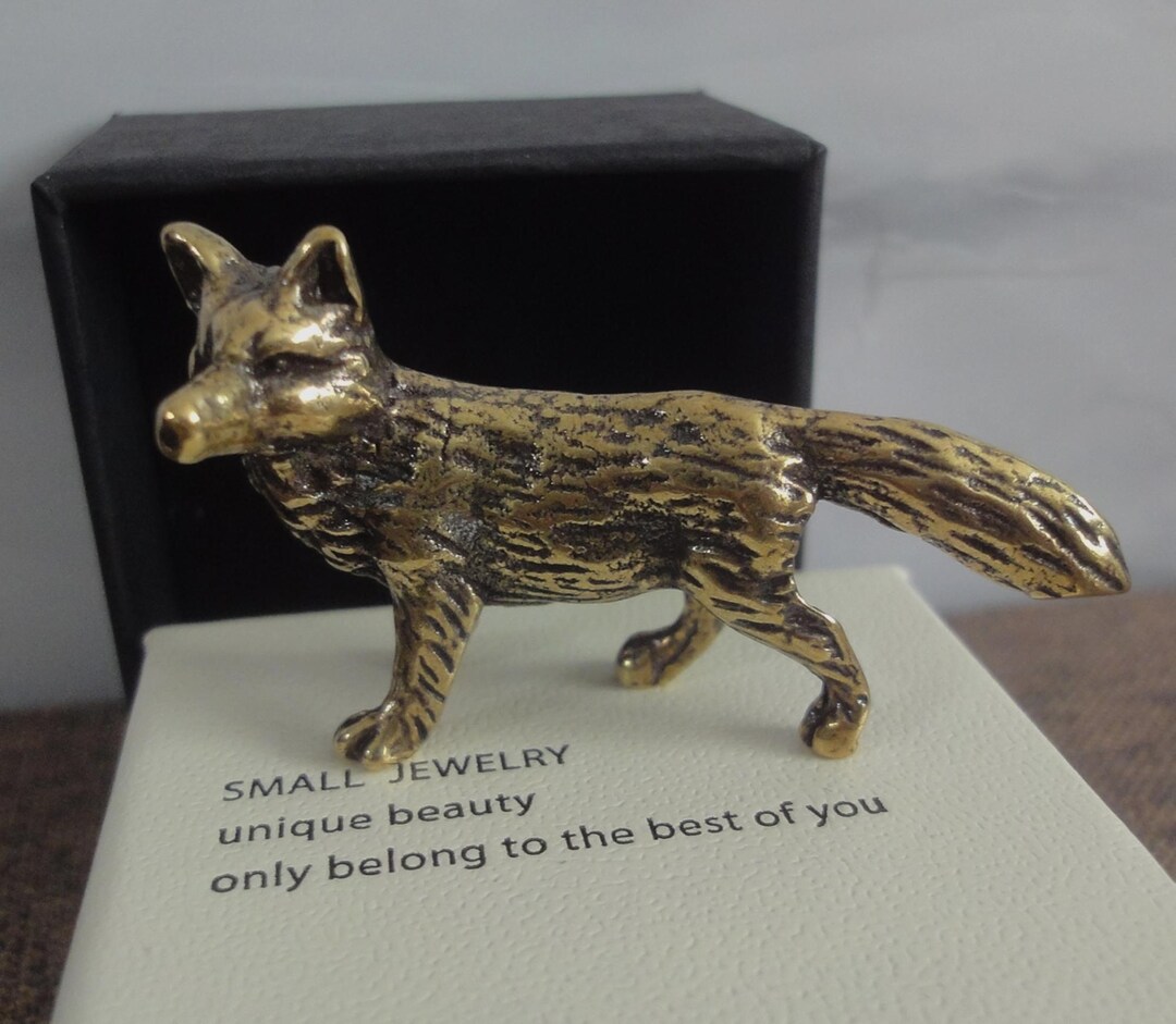 Retro Solid Brass Fox Figurine: Home & Garden Decor - Etsy