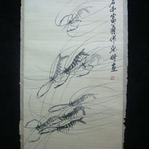 Very Large Old Chinese Hand Painting Vivid Shrimps "qibaishi" Mark - Etsy