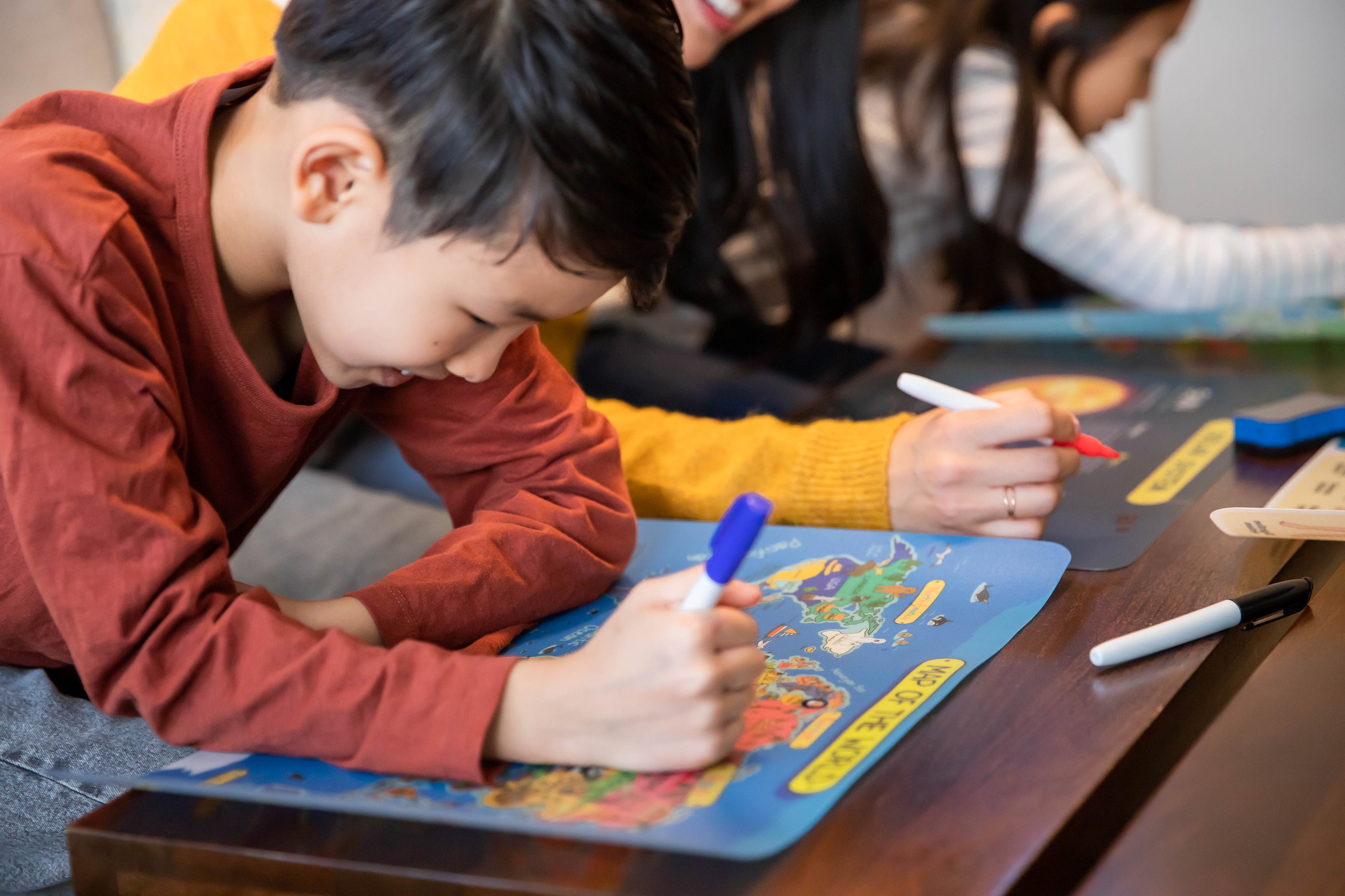 Kids Learning Placemats 4 Wipe Clean Mats Markers and Eraser - Etsy