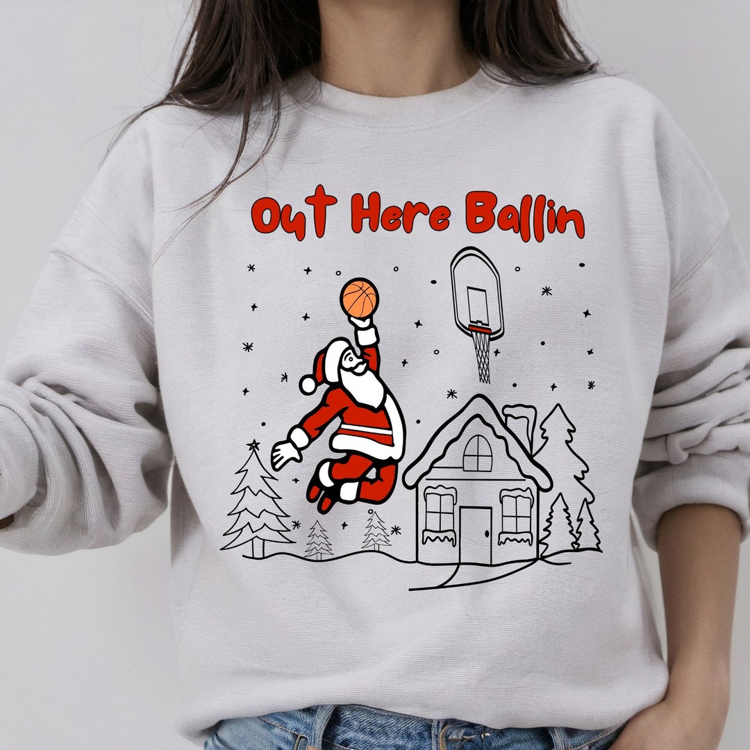 Out Here Ballin Funny Christmas SVG Png Cottagecore Santa Svg PNG Santa ...