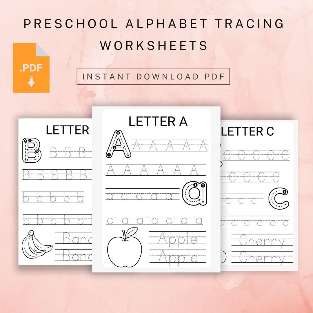 26 Uppercase Lowercase Alphabet Tracing Worksheets | Printable ...