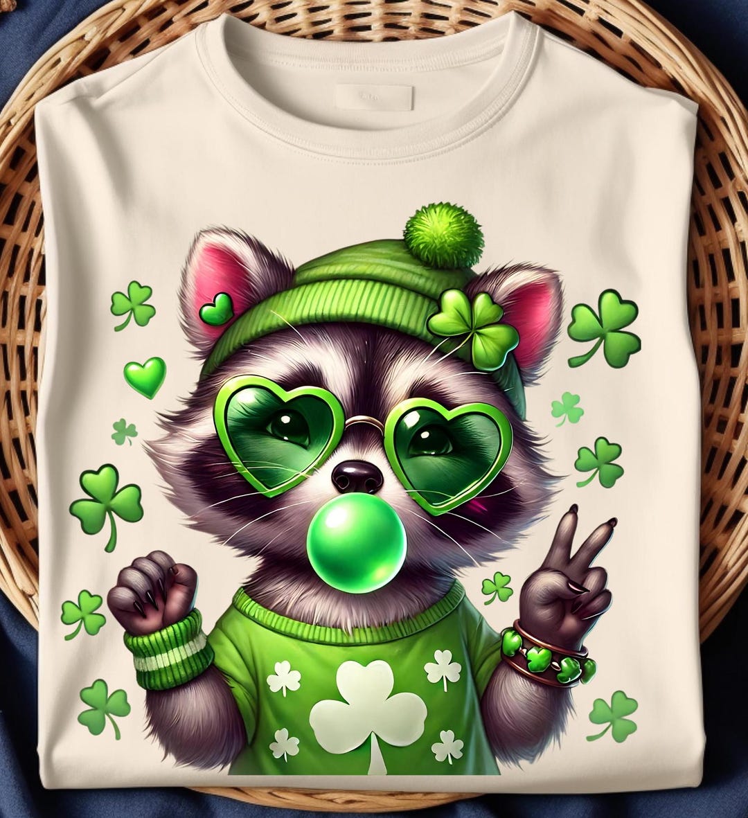 Funny Raccoon St. Patrick's Day Png, Retro St Patricks Day PNG, Irish ...