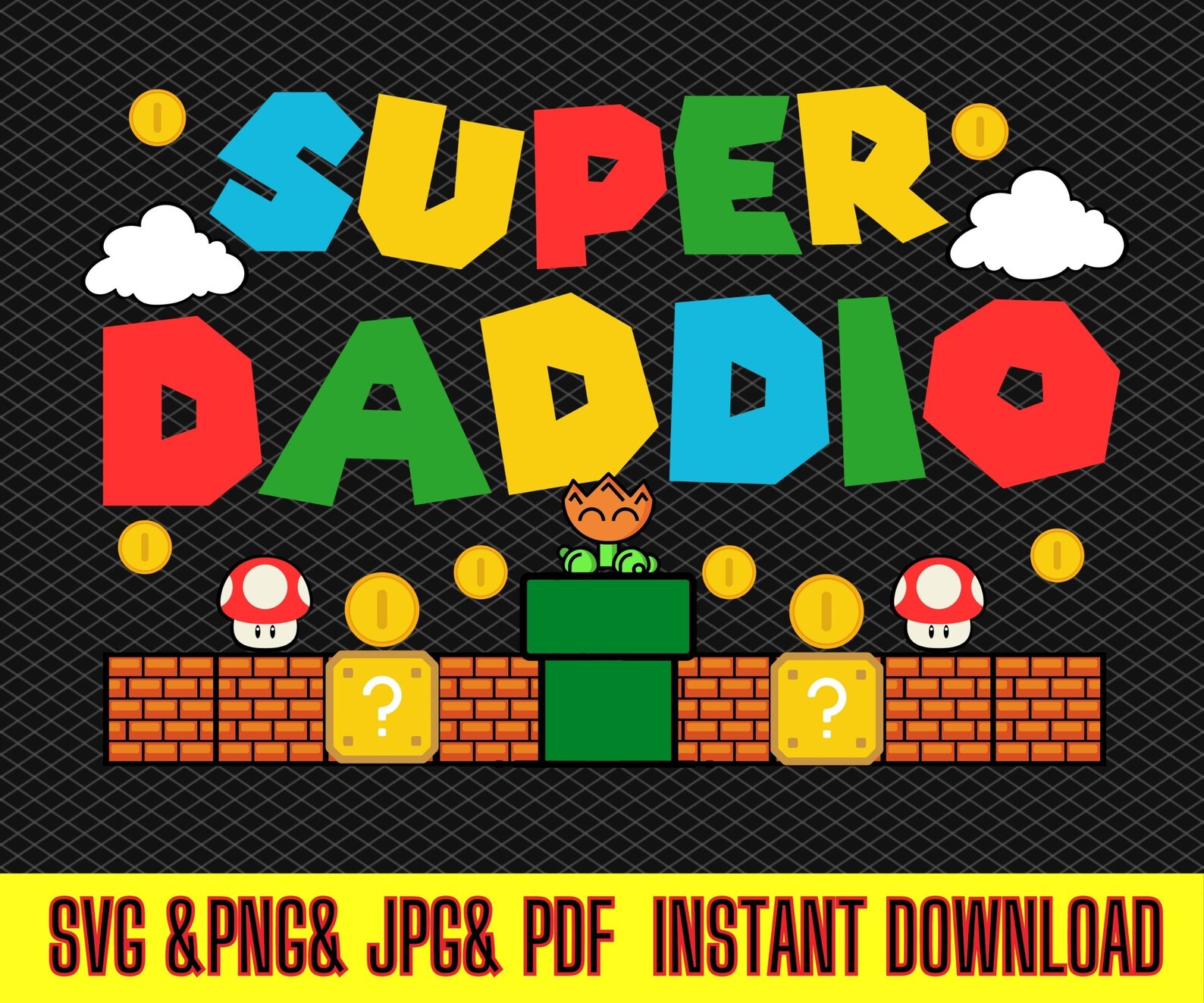 Super Daddio Bundle Svg File, Happy Fathers Day Svg, Funny Dad Gamer ...