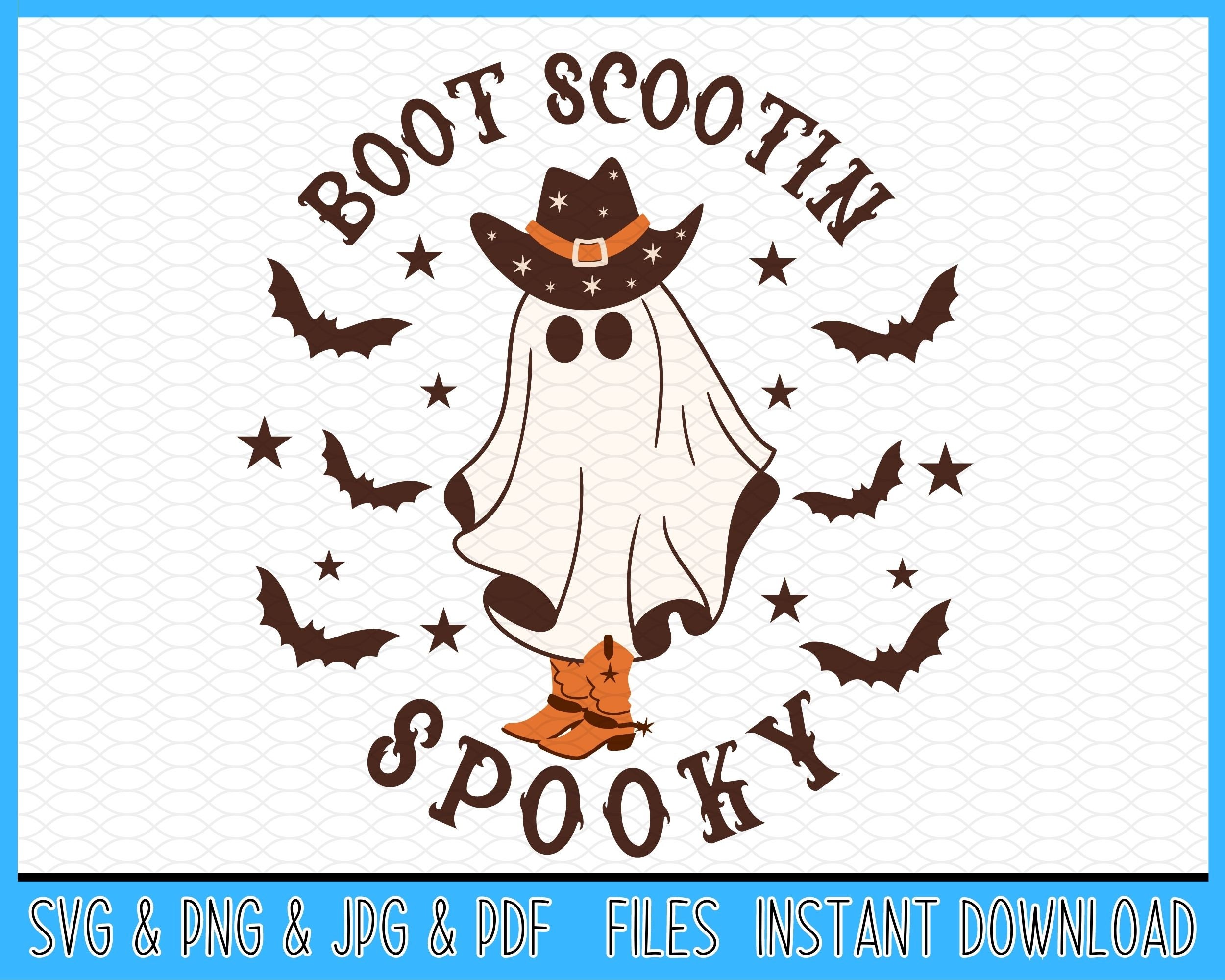 Boot Scoot Spooky Svg Western Ghost Svg Retro Halloween - Etsy