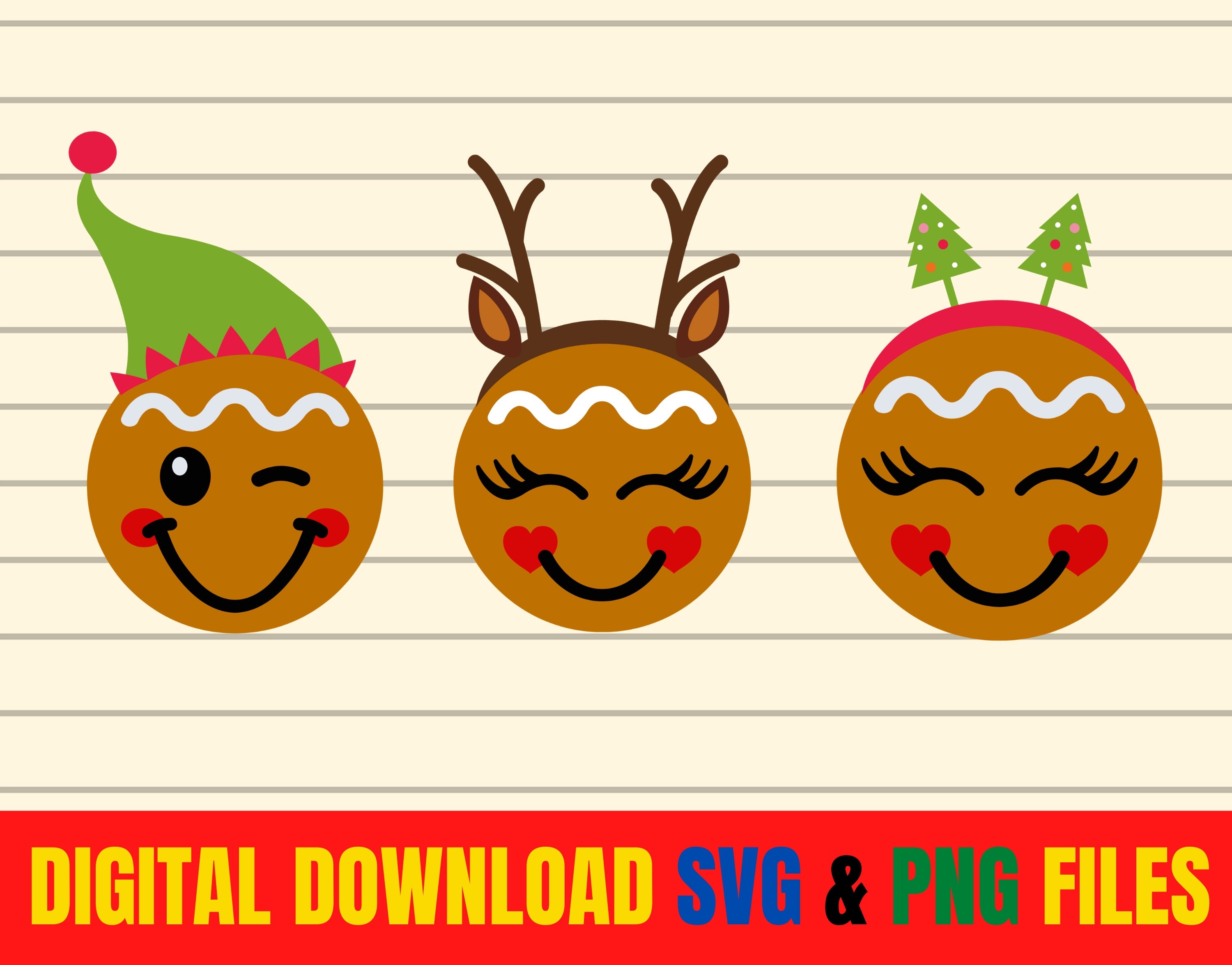Gingerbread Face SVG Bundle, Gingerbread SVG, Christmas Holiday ...