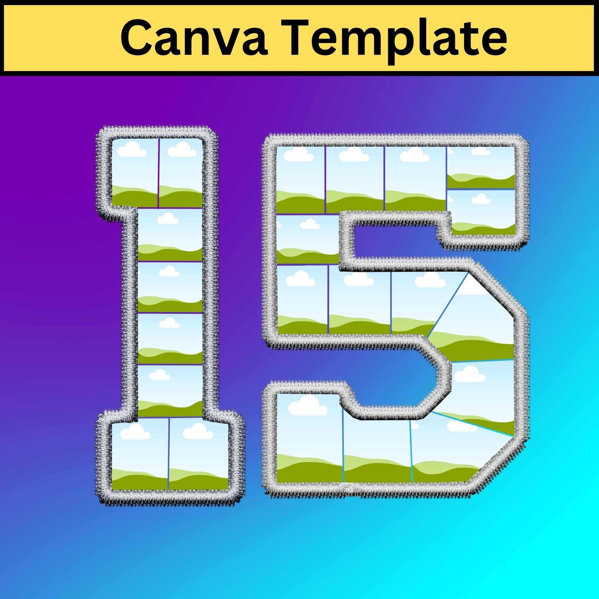 Digital Stitch Numbers PNG, Faux Embroidery Applique Patch & Numbers ...