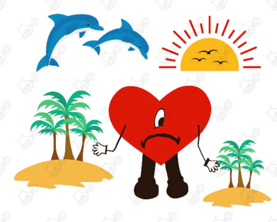 Bad Bunny Sad Heart Svg Un Verano Sin Ti Svg Bad Bunny T