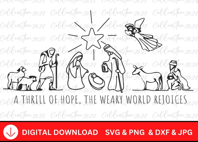 A Thrill of Hope Nativity Svg, Png, File, Christmas Sublimation File ...