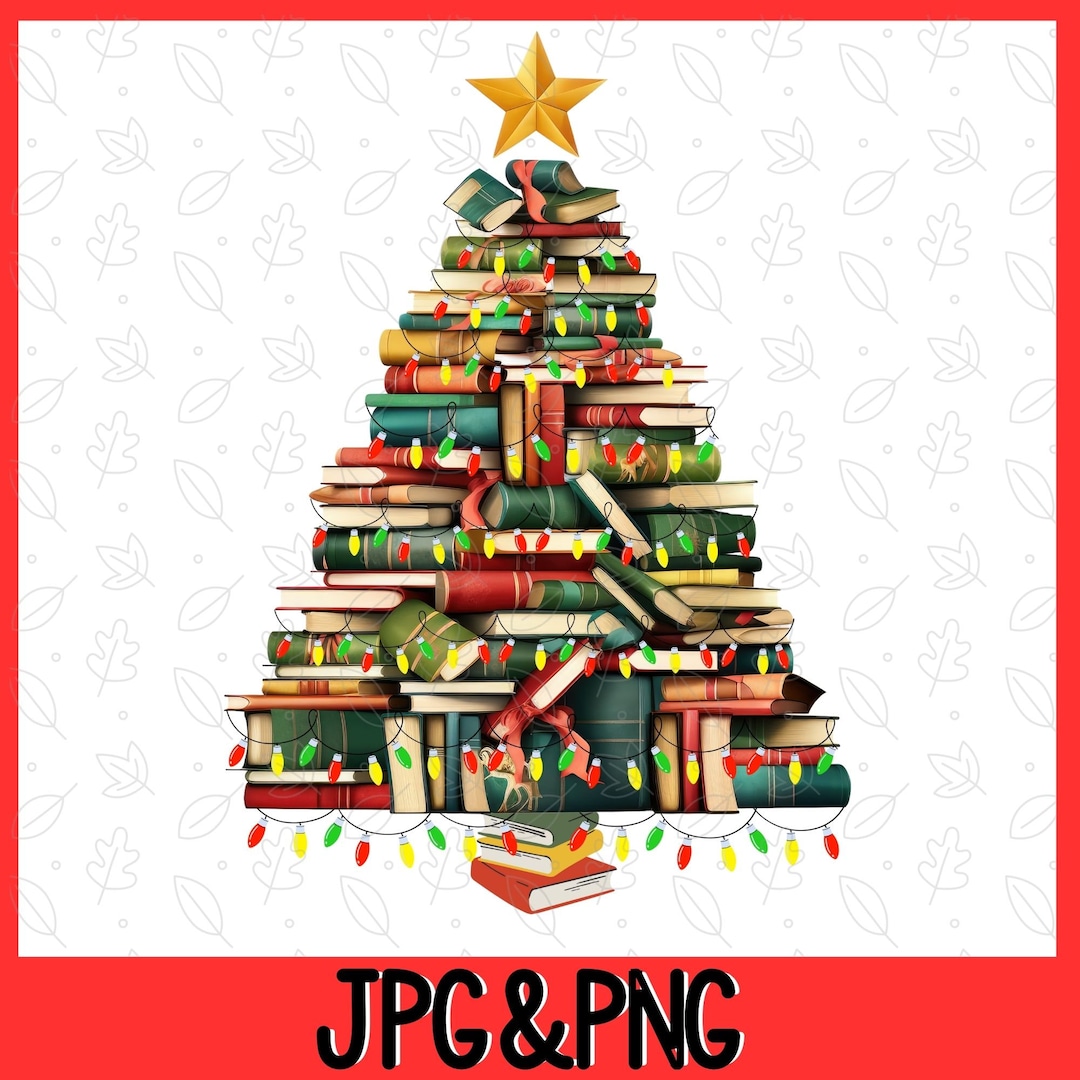 Christmas Book Tree Png, Bookworm Christmas Png, All Booked for ...
