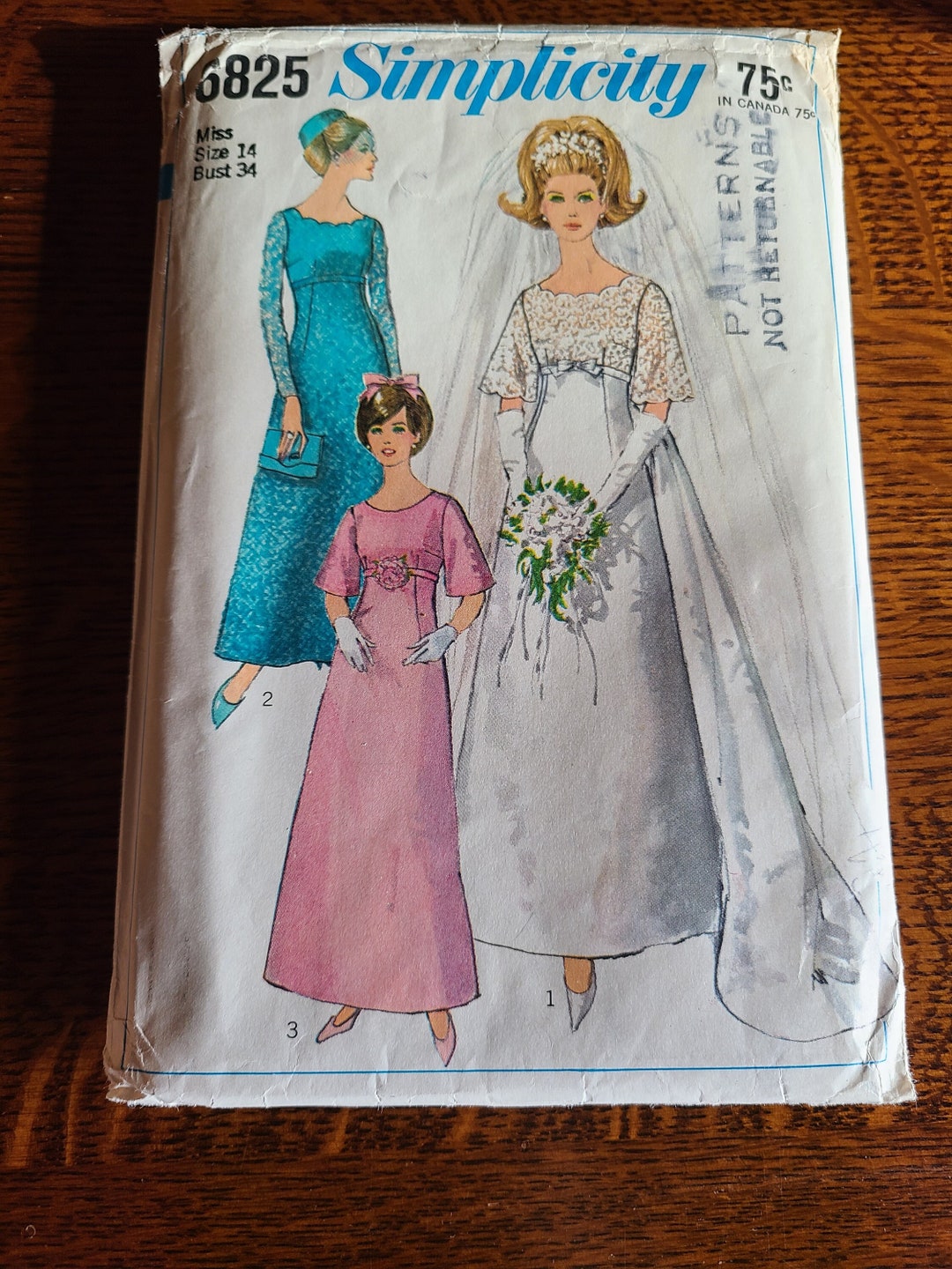 Vintage Bridal Sewing Pattern. Size 14. - Etsy