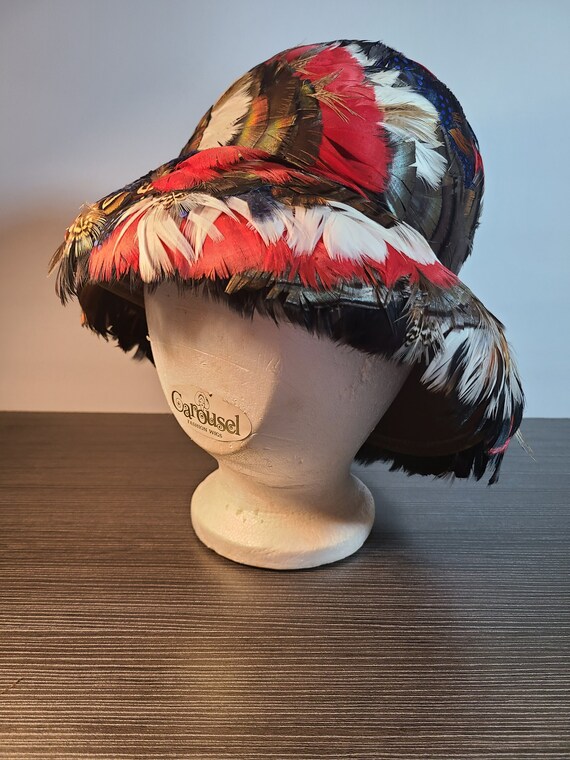 vintage feather bucket hat - Gem