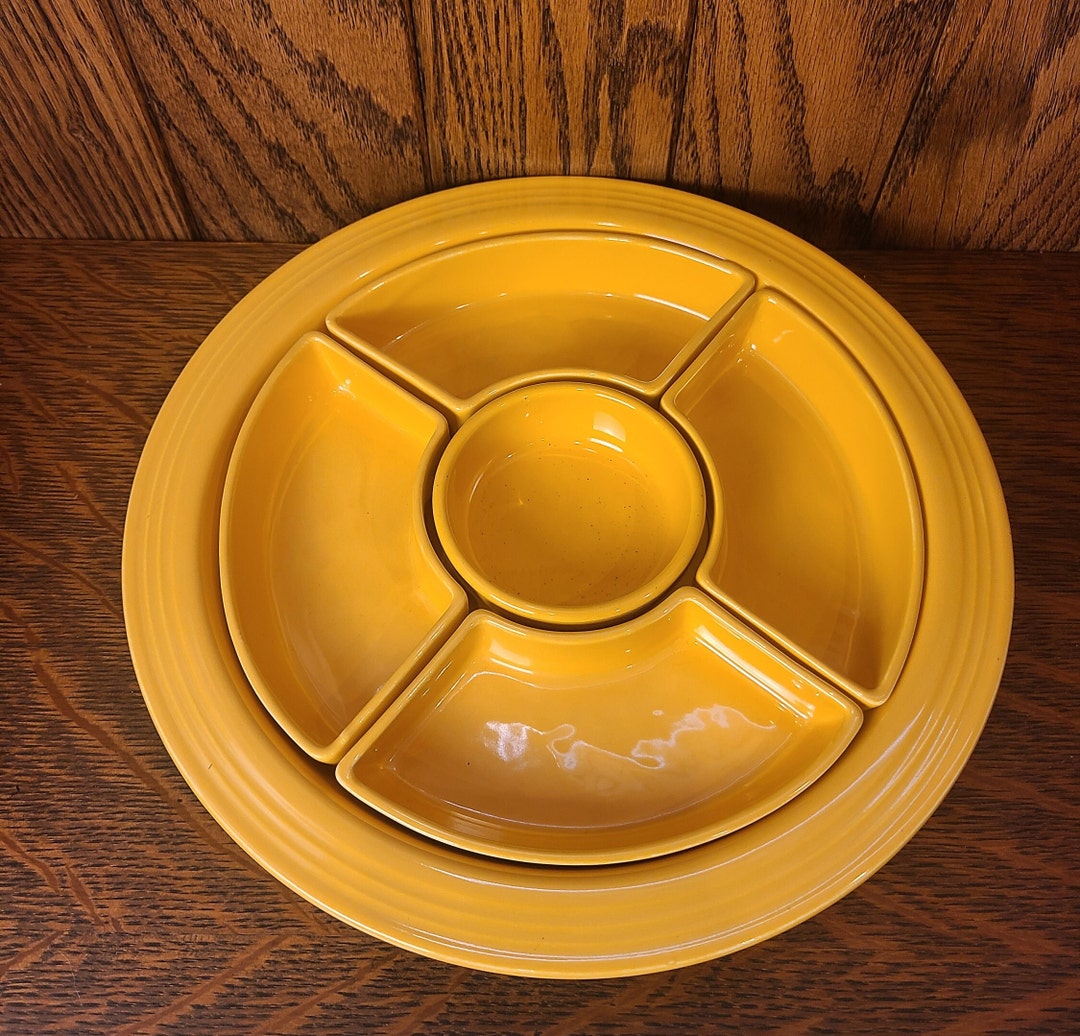 Fiesta Relish Tray. Yellow. - Etsy