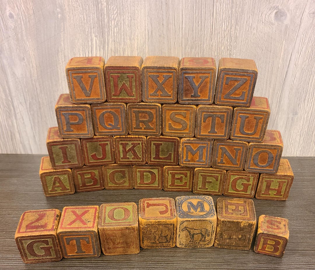 Antique Alphabet Wood Blocks. - Etsy