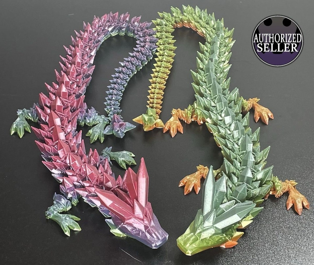Fully Articulated 3D Printed Crystal Dragon by Cinderwing3d - Etsy