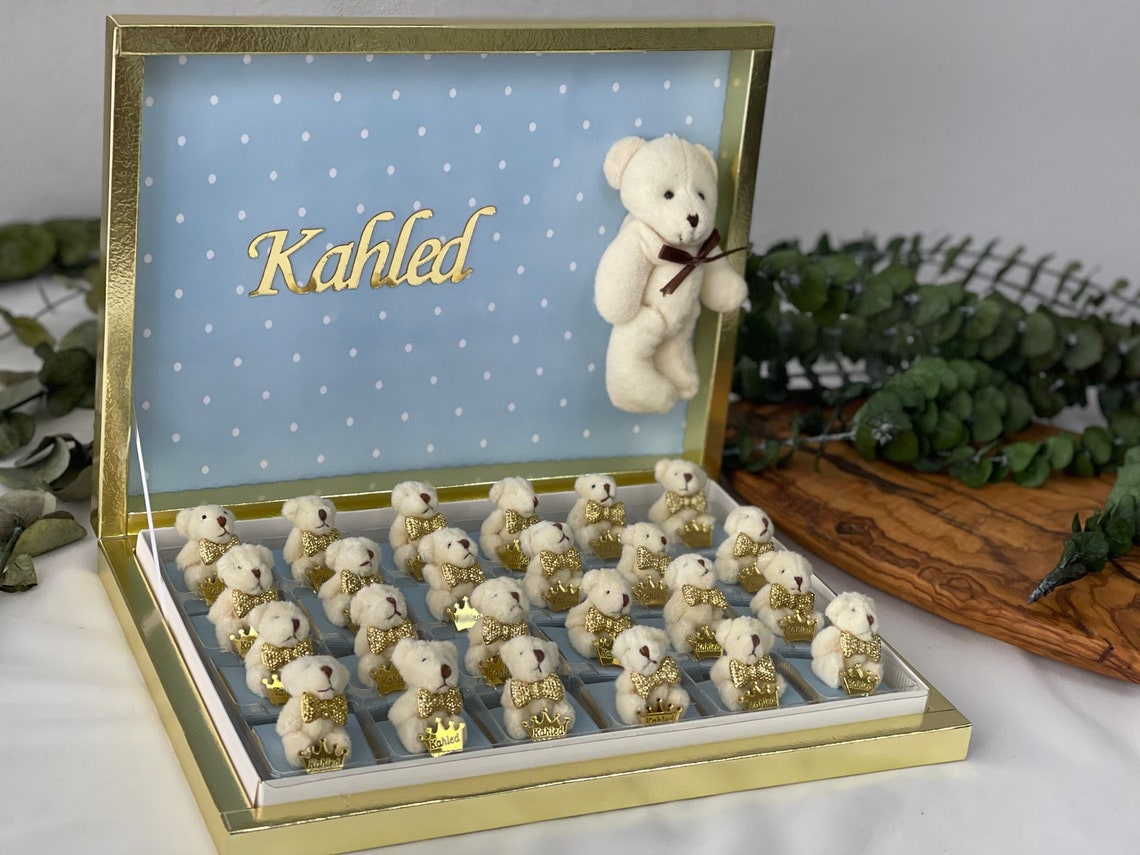 Teddy Bear Chocolate Gift Box Baby Shower Chocolate Box - Etsy