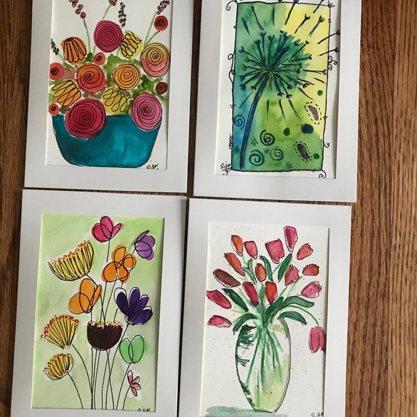 Hand Painted Greeting Cards - Etsy