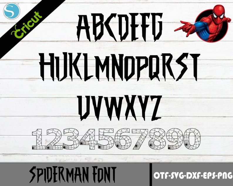 Spider Font SVG Hero Alphabet PNG Spider TTF Digital Download Layered ...