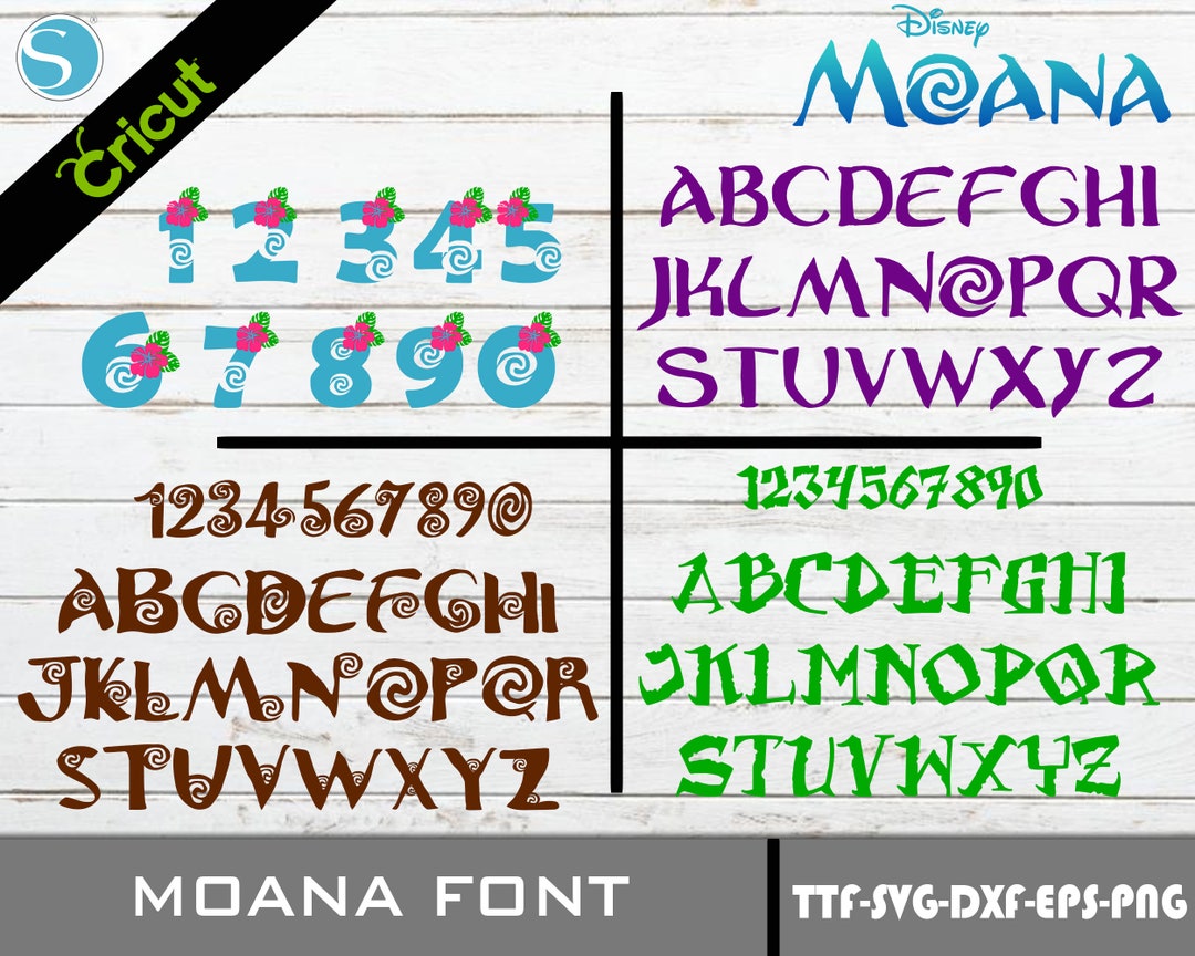 Moana Font Png | Moana Alphabet SVG | Font Cricut | Font Silhouette ...
