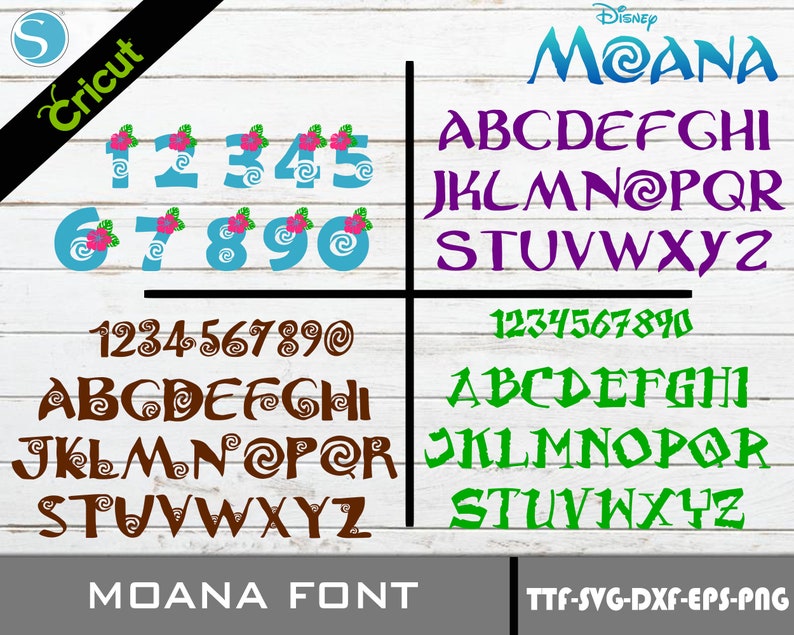 Moana Font Png | Moana Alphabet SVG | Font Cricut | Font Silhouette ...