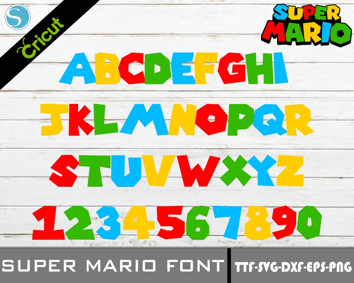 Mario Font SVG | Mario Font Png | Super Mario Alphabet Svg | Mario ...
